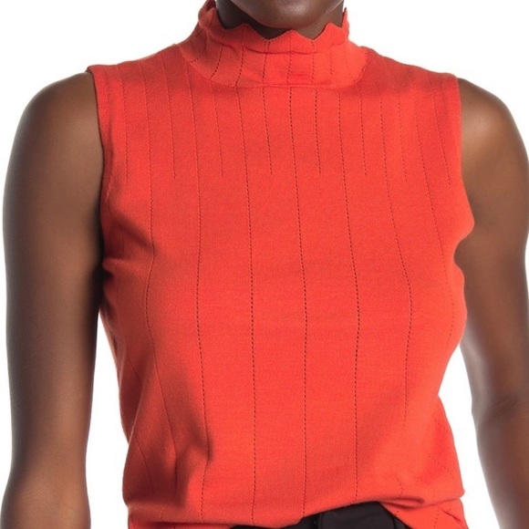 Cyrus | Tops | Cyruspointelle Scallop Trim Mock Neck Tank | Poshmark